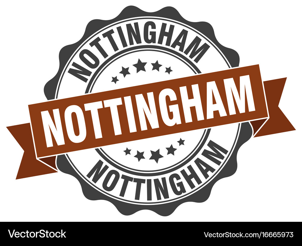 Nottingham round ribbon seal Royalty Free Vector Image