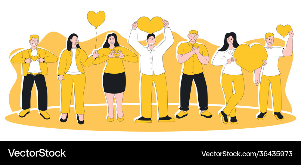 People feeling sincere grateful and appreciation Vector Image