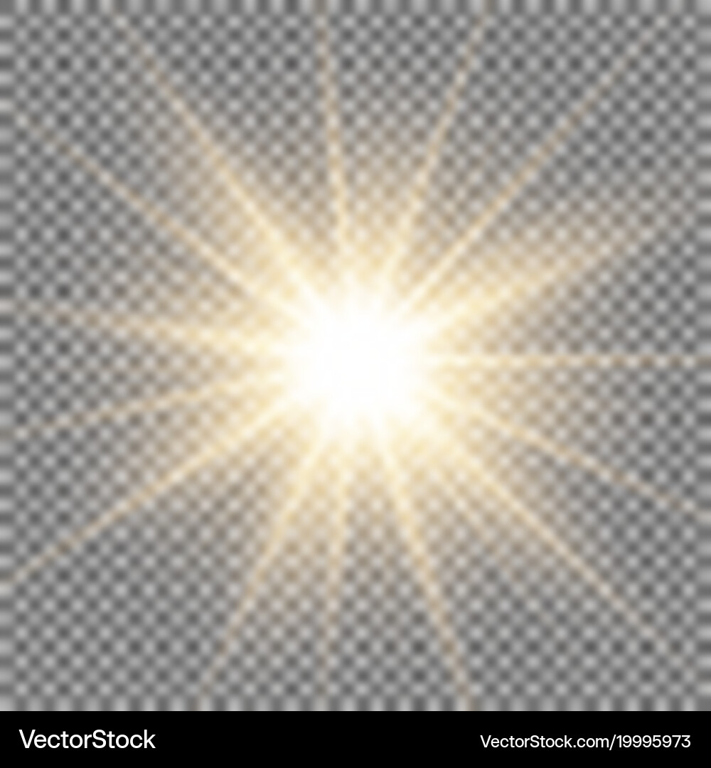 Shining star on transparent background golden Vector Image