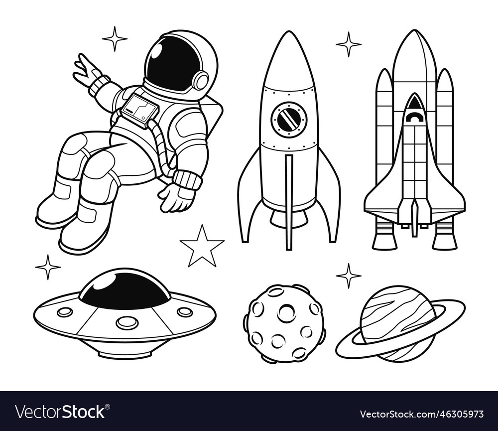 Space set Royalty Free Vector Image - VectorStock