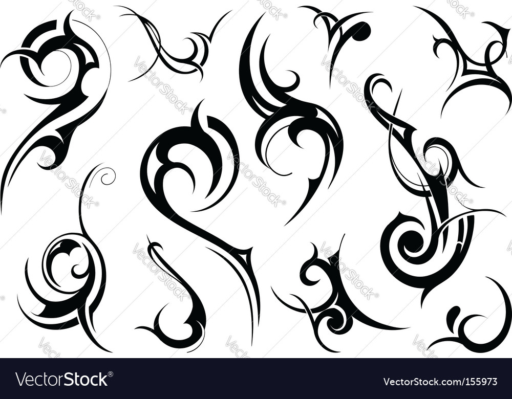 Tattoo elements Royalty Free Vector Image - VectorStock