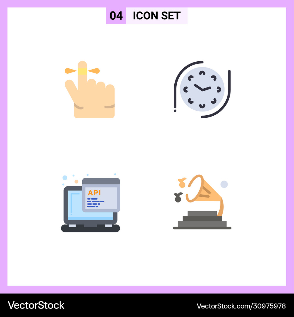 4 universal flat icon signs symbols finger Vector Image