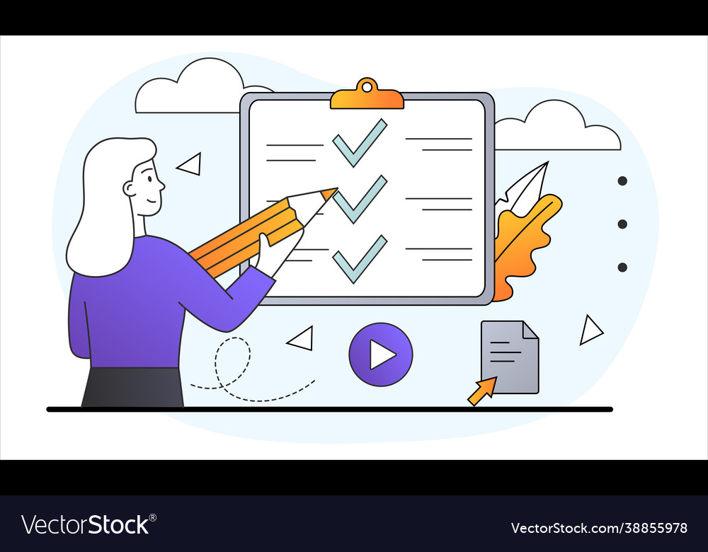 Completed tasks concept Royalty Free Vector Image