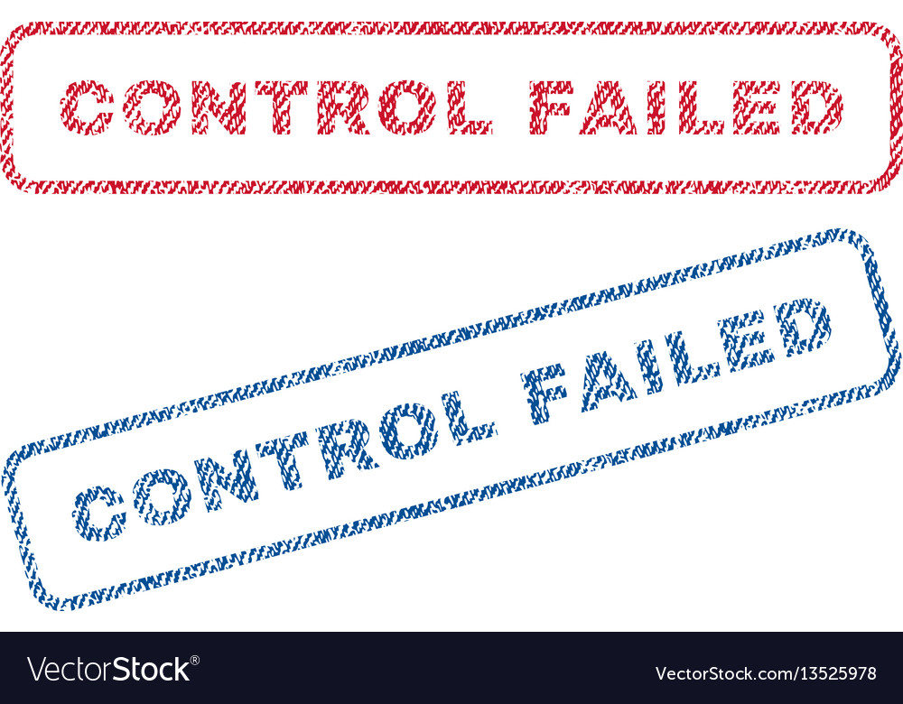 Control failed textile stamps Royalty Free Vector Image
