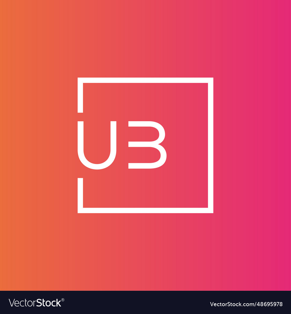 Creative initial letter ub square logo design Vector Image