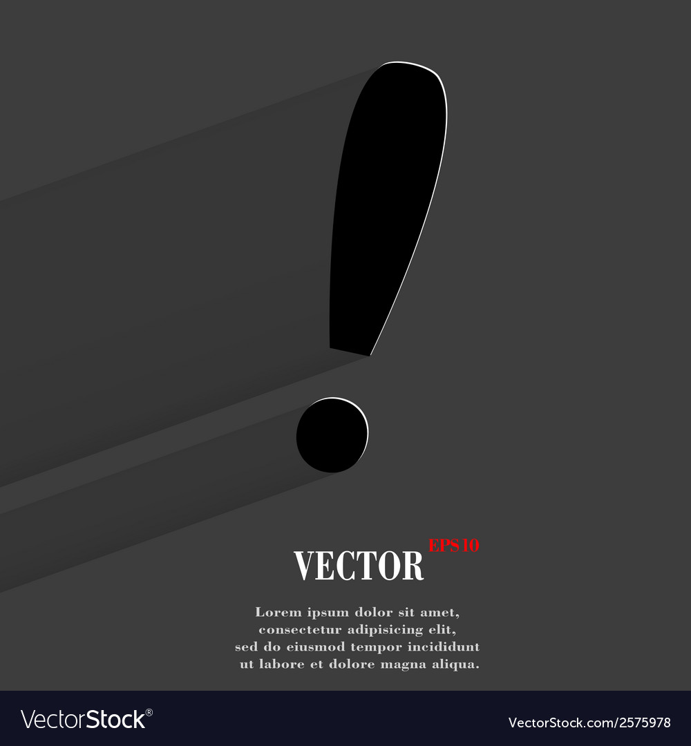 Exclamation point flat modern web button Vector Image