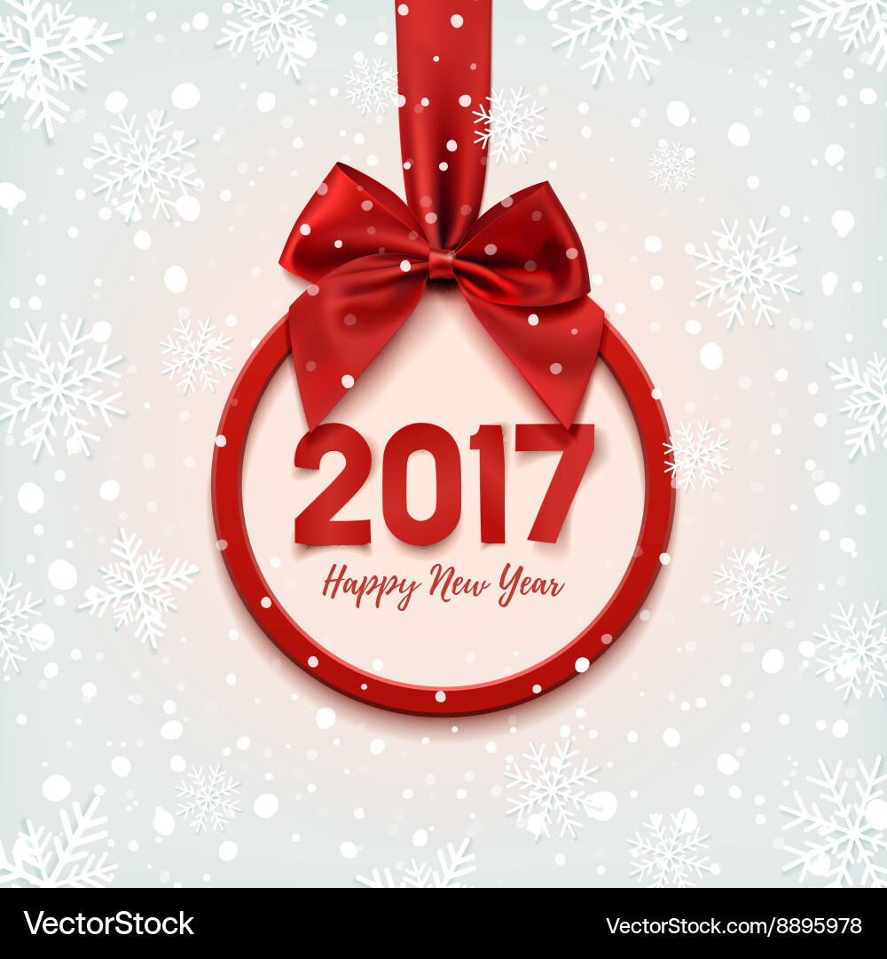 Happy new year 2017 round banner Royalty Free Vector Image