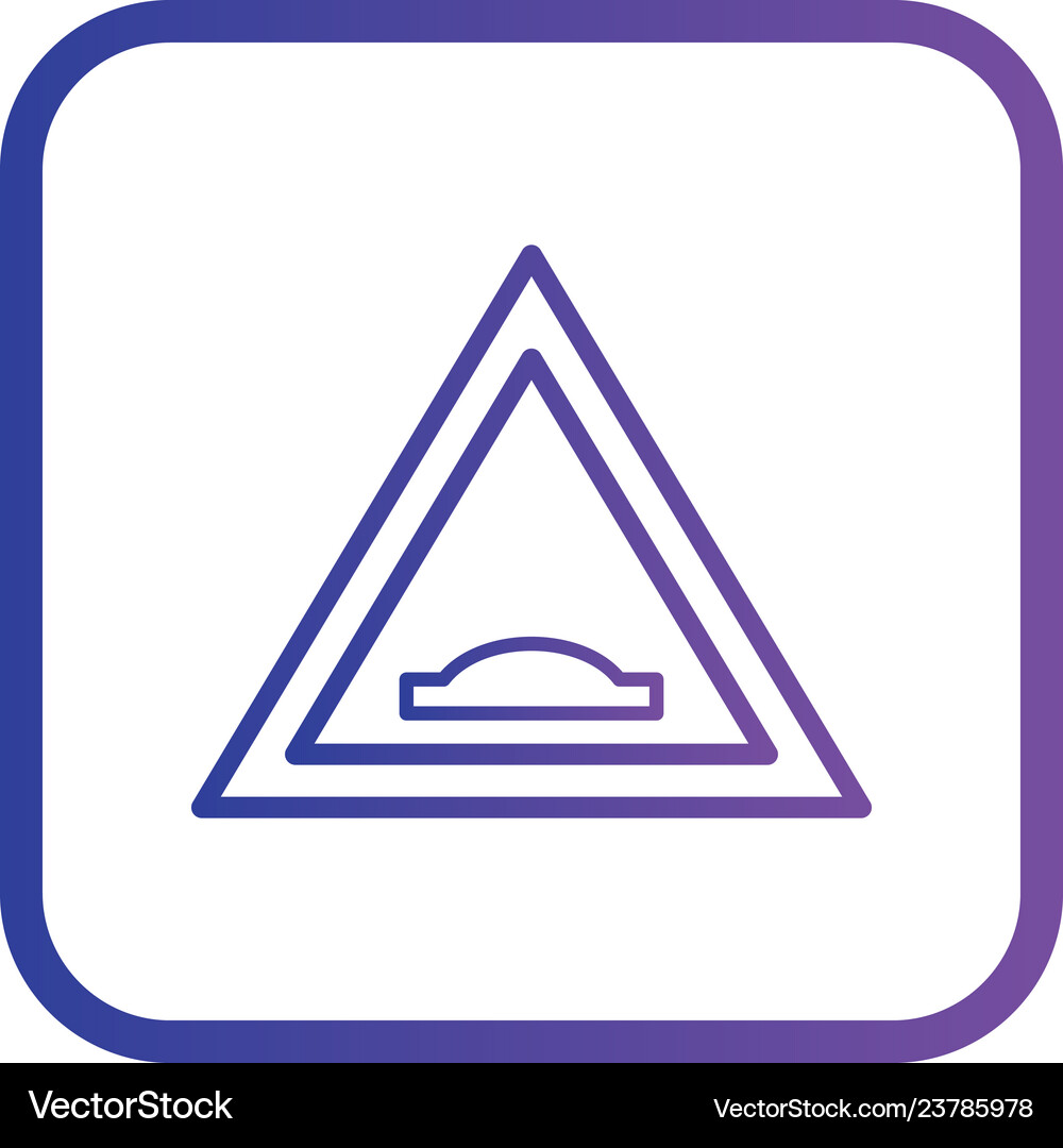 Hump bridge road sign icon Royalty Free Vector Image