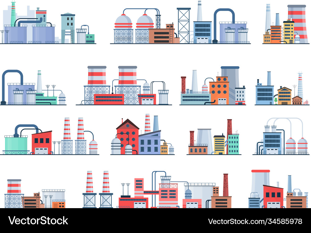 Industrial building factory Royalty Free Vector Image