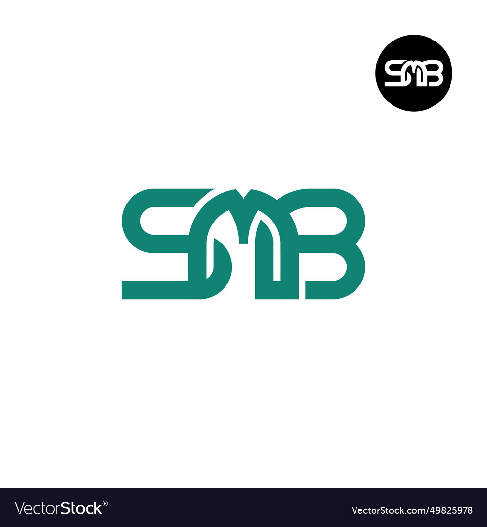Letter smb monogram logo design Royalty Free Vector Image