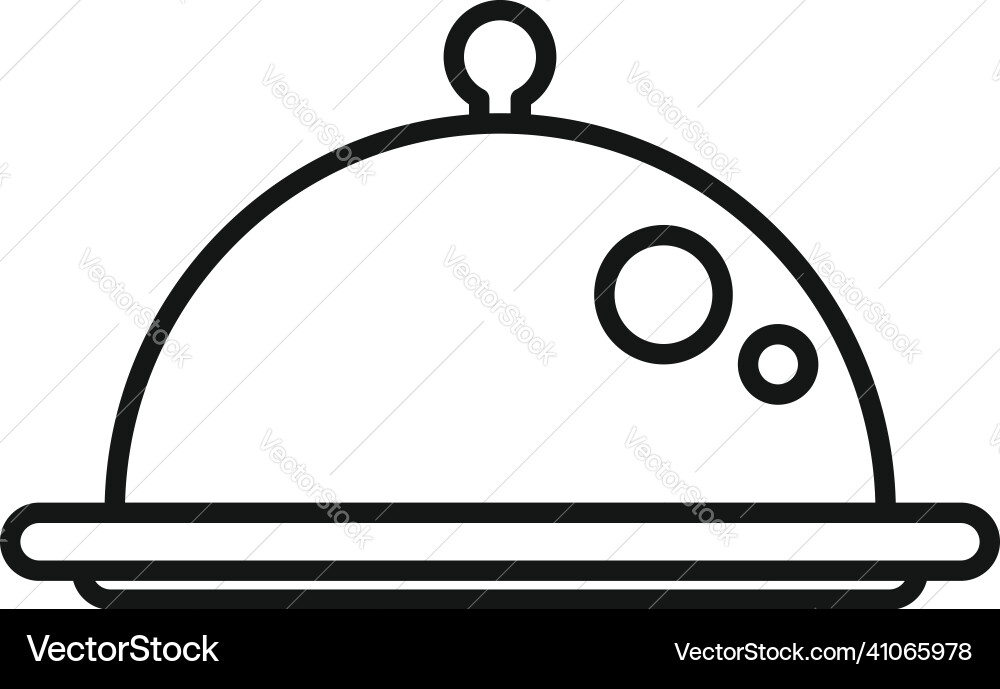 Lunch tray icon outline dinner meal Royalty Free Vector