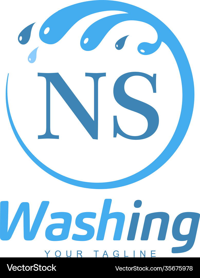 Ns letter design with wash logo modern Royalty Free Vector