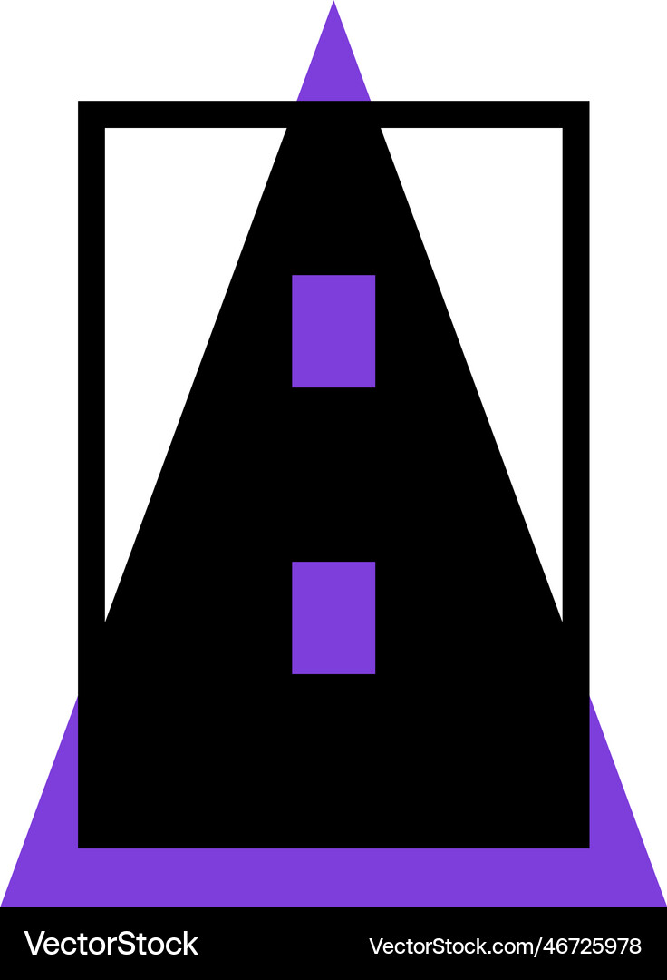 Number eight or numeral with purple triangle Vector Image