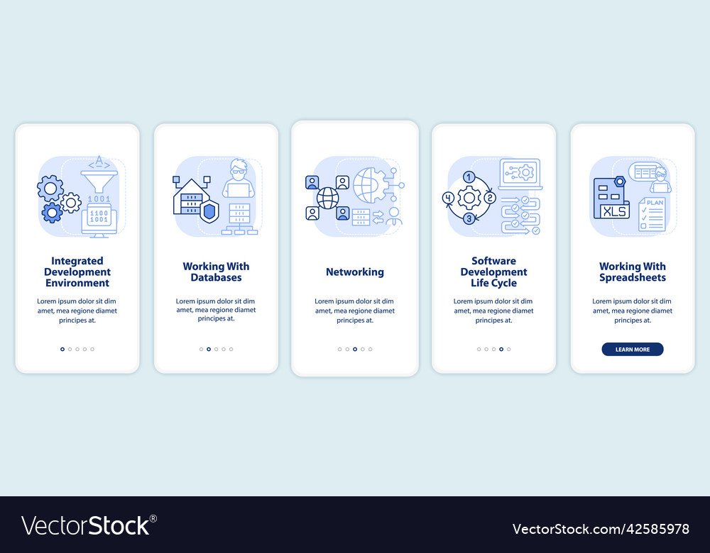 Program building skills light blue onboarding Vector Image