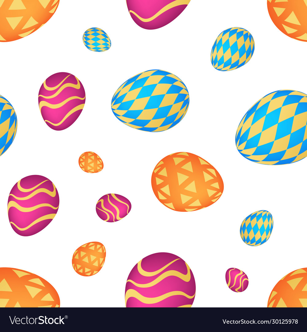 Seamless pattern with colorful easter eggs Vector Image