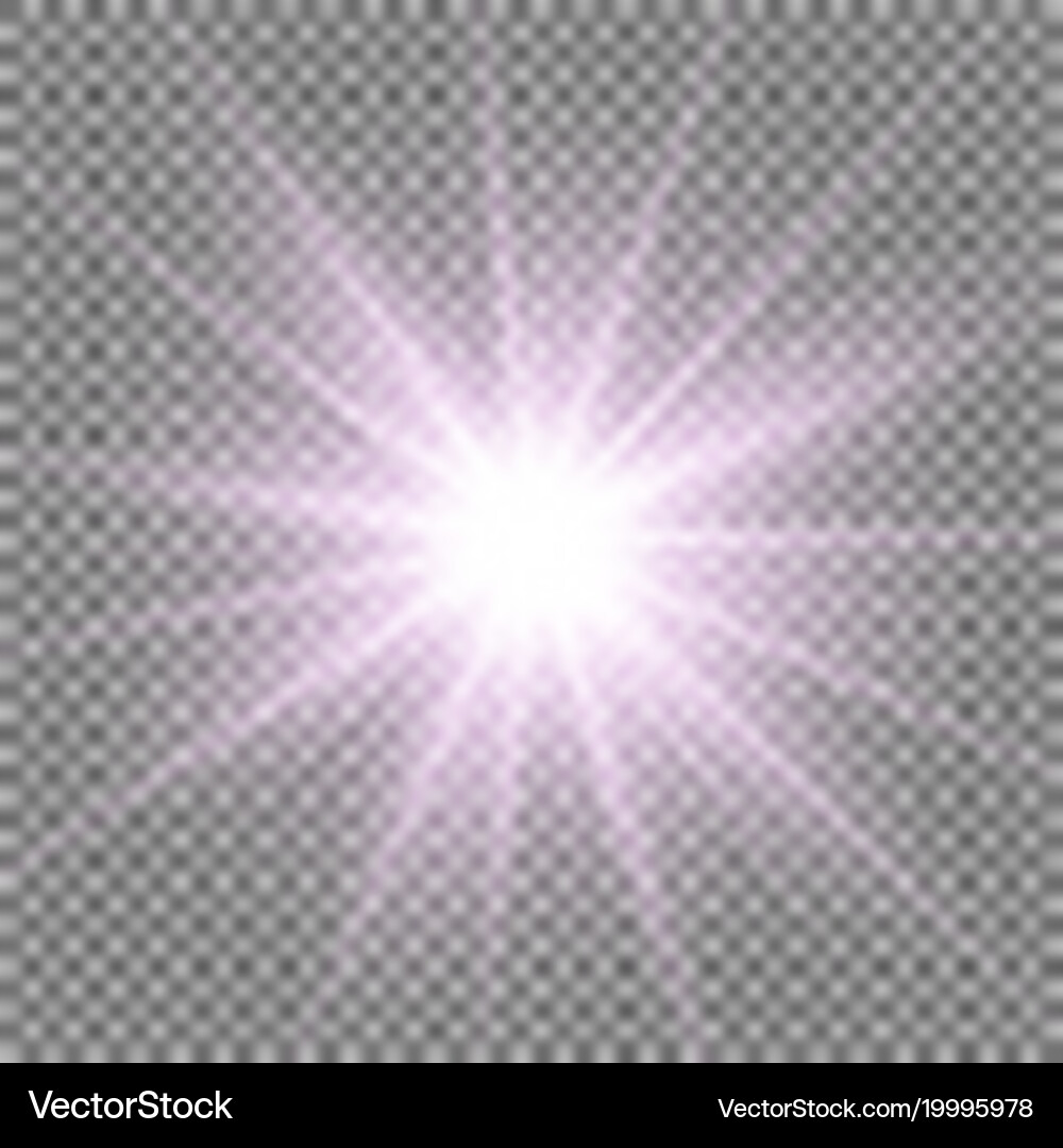 Shining star on transparent background purple Vector Image