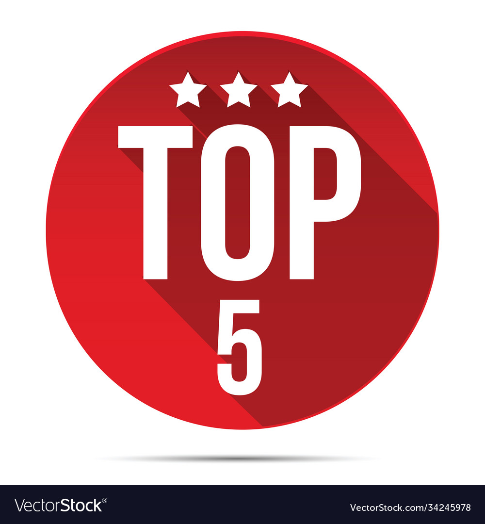 Top five red button Royalty Free Vector Image - VectorStock