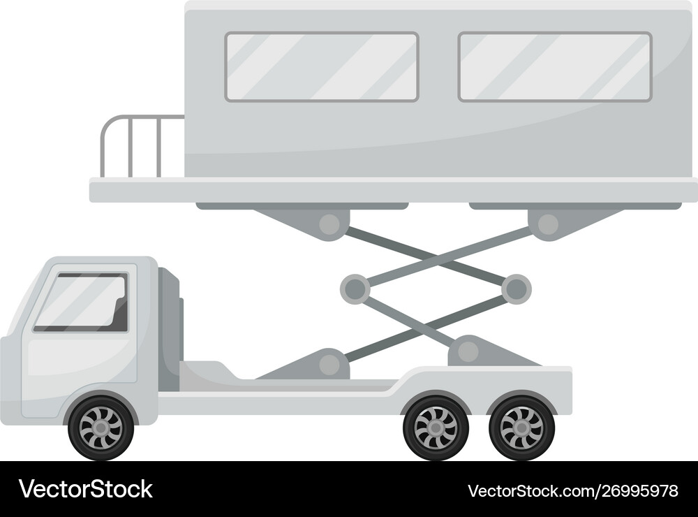 Truck with jet bridge Royalty Free Vector Image