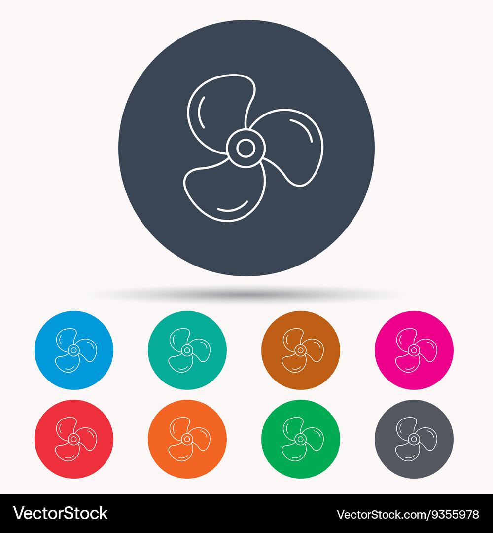 Ventilation icon fan or propeller sign Royalty Free Vector