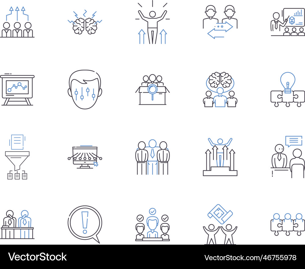 Workmates outline icons collection colleagues Vector Image