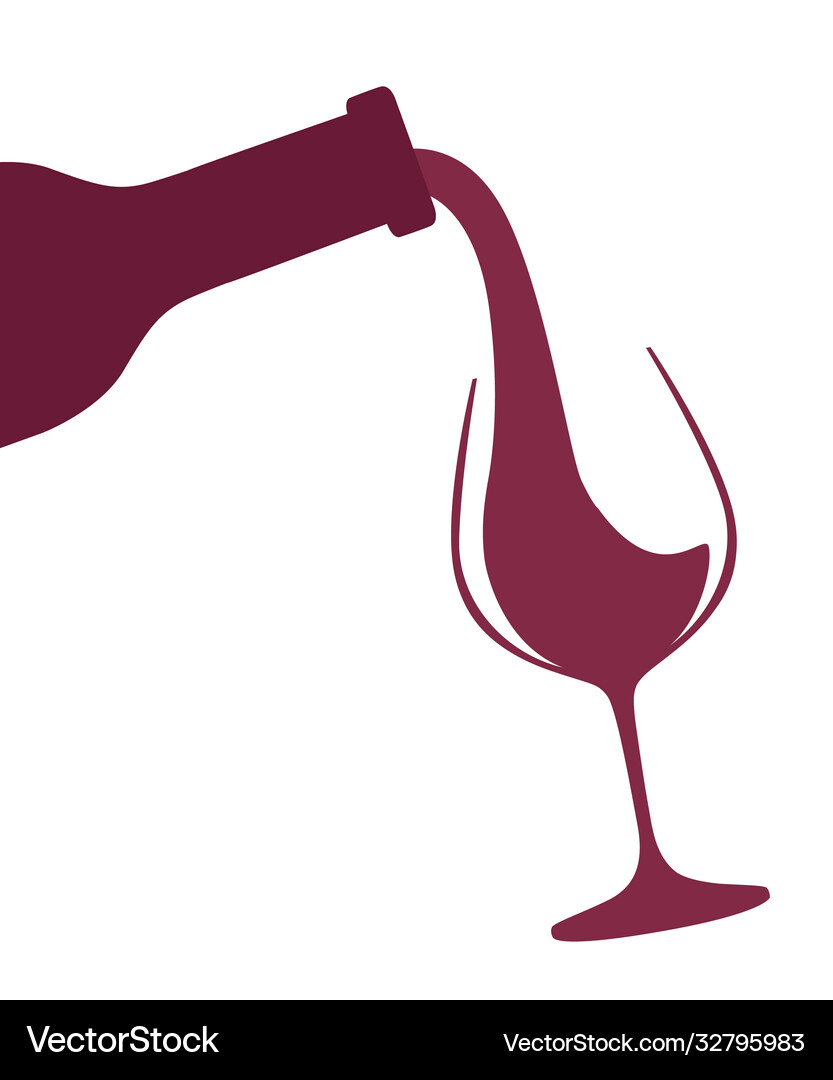 Abstract logo or red wine pouring from bottle Vector Image