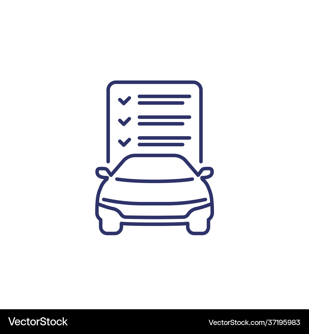 Car service list line icon on white Royalty Free Vector