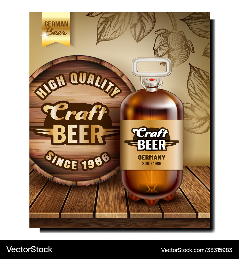 Craft beer creative promotional poster Royalty Free Vector