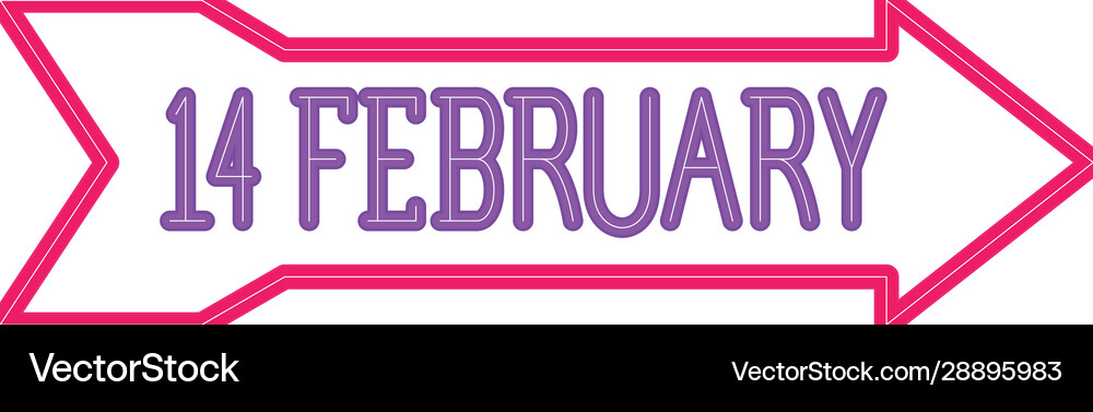 February 14 label in neon light valentines day Vector Image