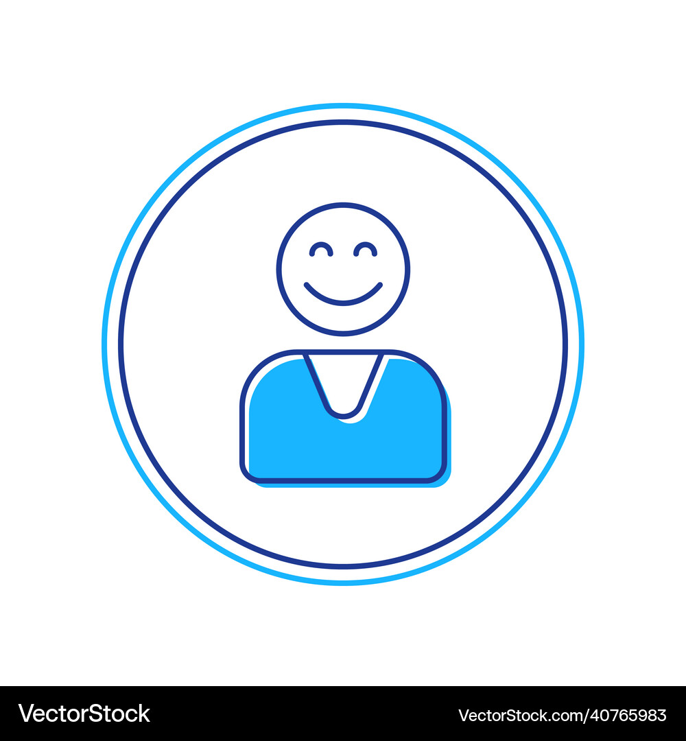 Filled outline happy customer icon isolated Vector Image