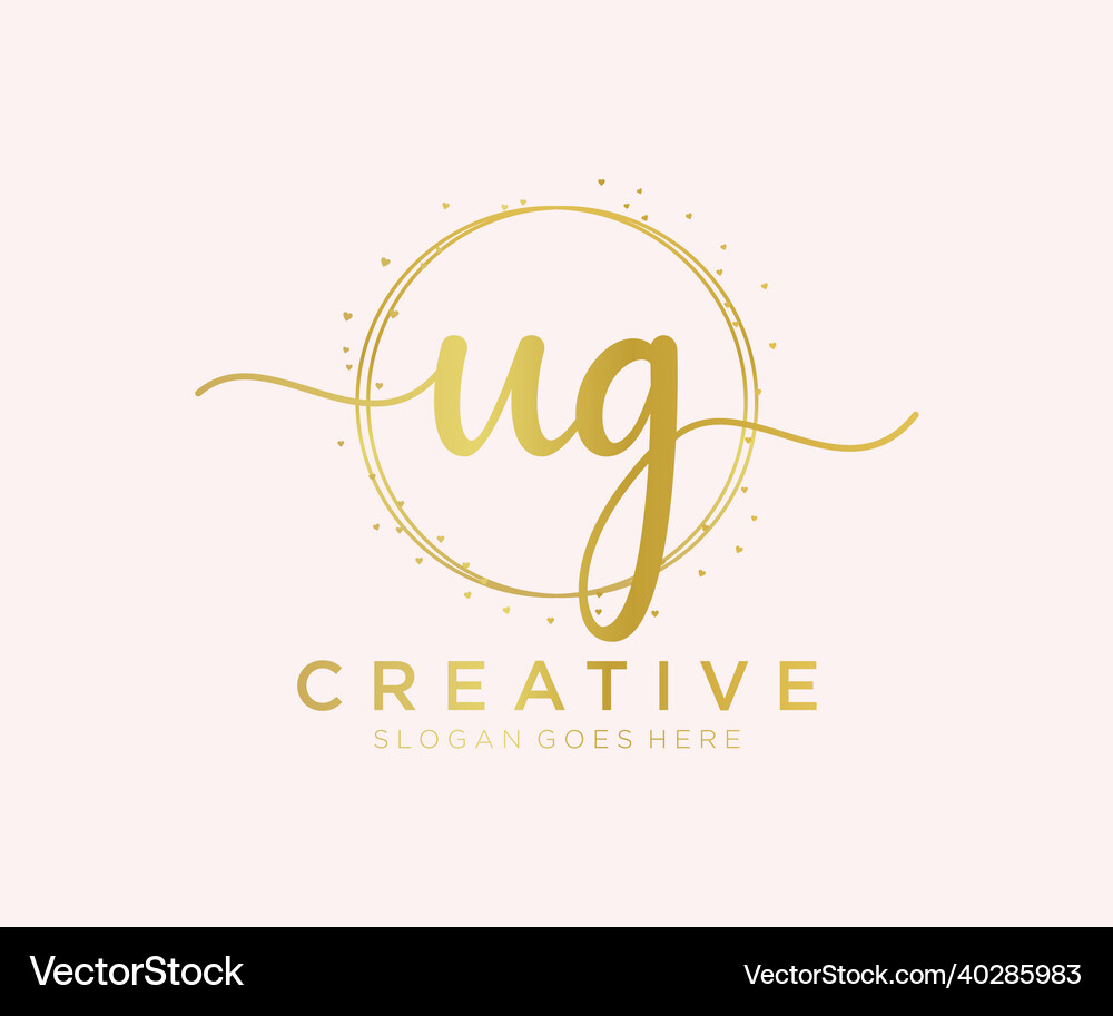 Initial ug feminine logo usable for nature salon Vector Image