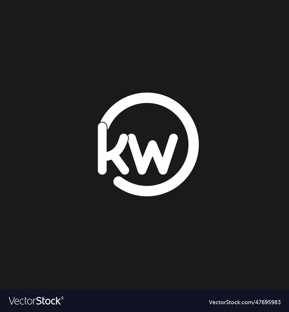 Initials Kw Logo Monogram With Simple Circles Vector Image