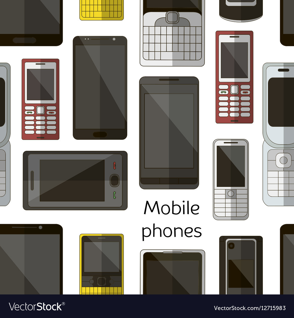 Mobile phones set pattern Royalty Free Vector Image