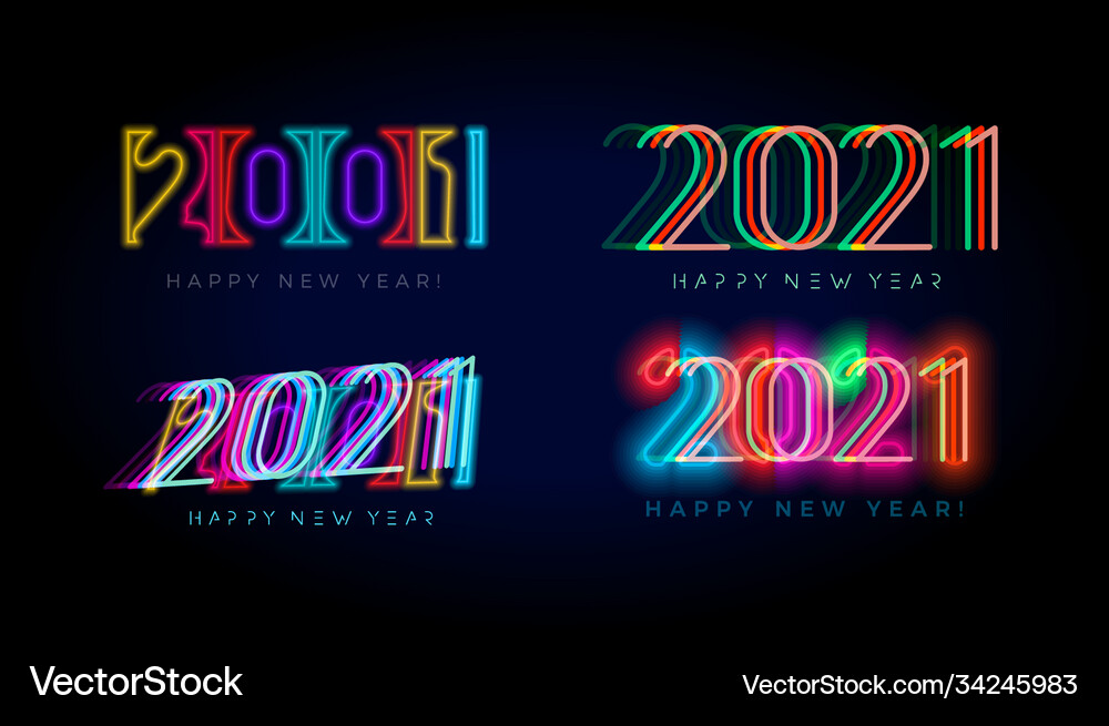 New year 2021 numbers for digital display design Vector Image