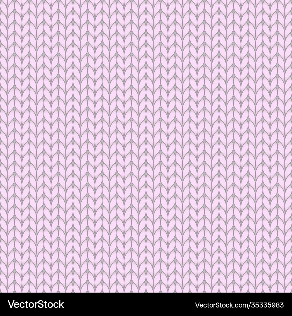 Pink knitted seamless pattern knit stockinette Vector Image