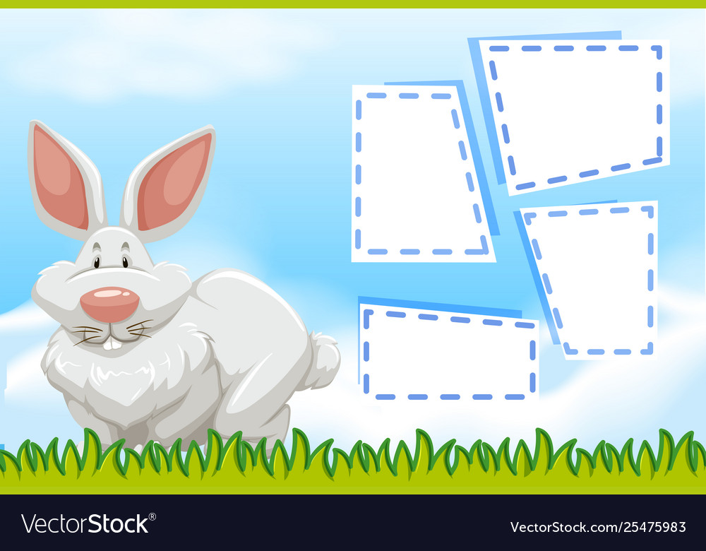 Rabbit on note template Royalty Free Vector Image