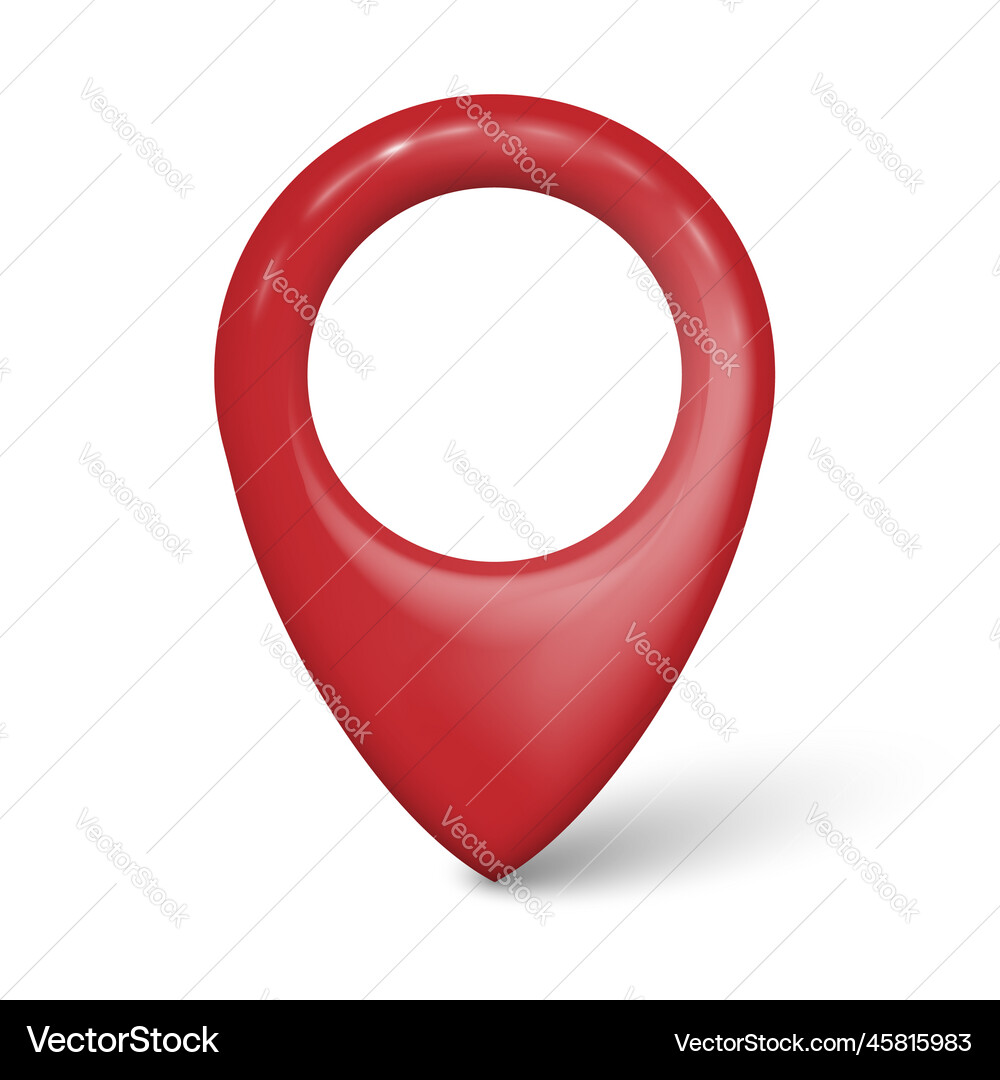 Realistic 3d mark location locate pin gps map Vector Image
