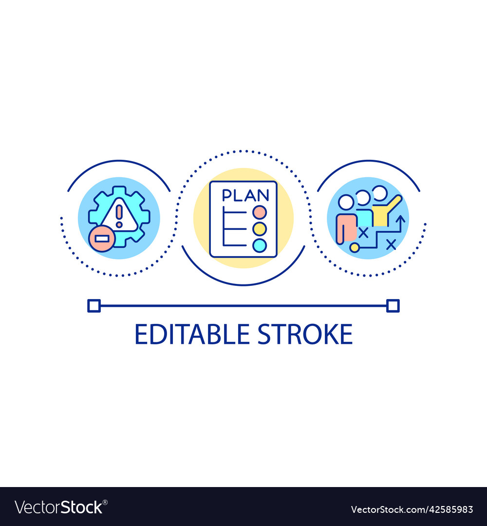 Risk mitigation planning loop concept icon Vector Image Risk mitigation planning loop concept icon Vector Image