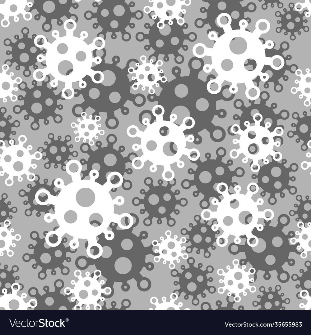 Seamless pattern with coronavirus symbols Vector Image