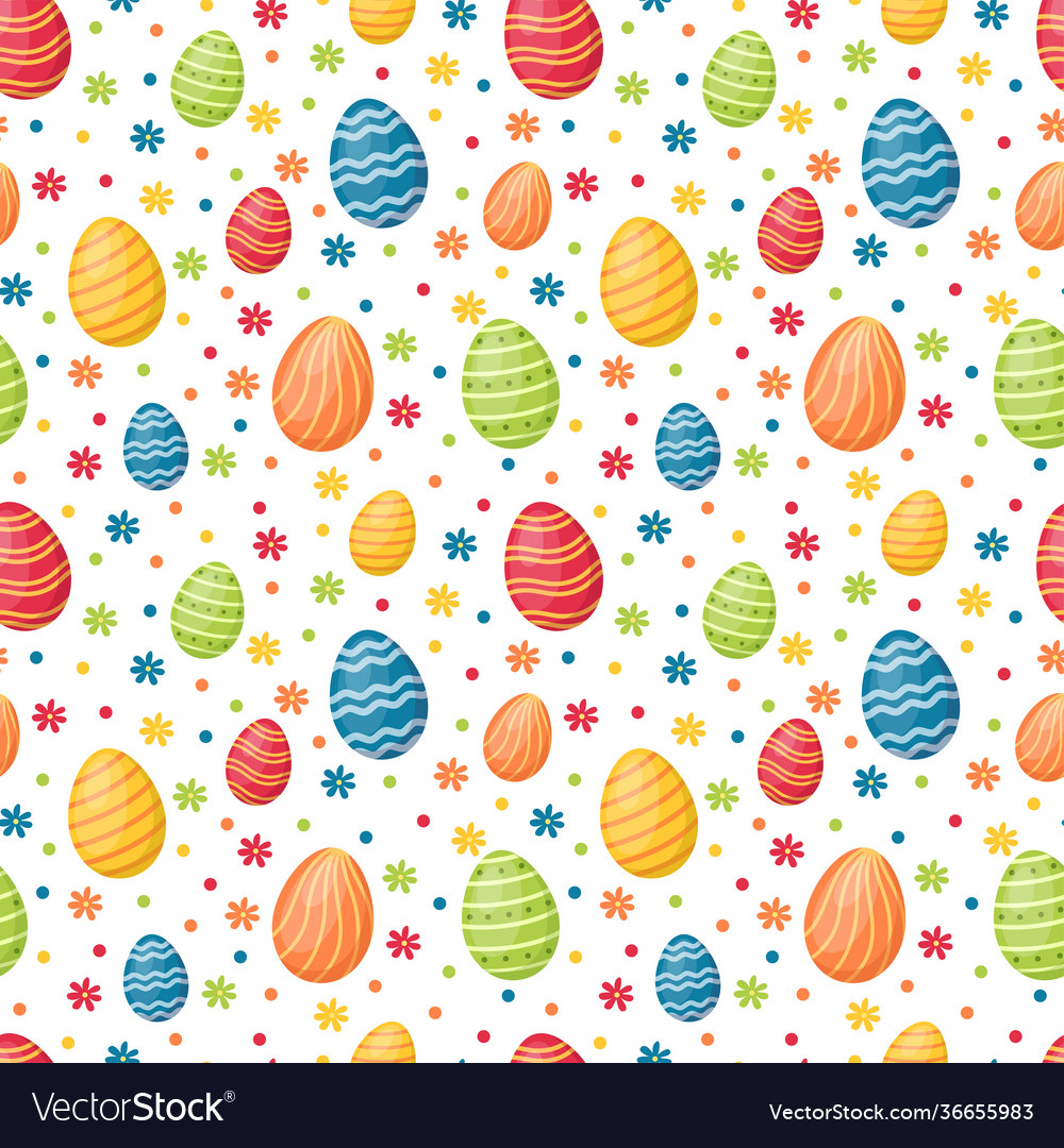 Seamless pattern with easter egg happy Royalty Free Vector