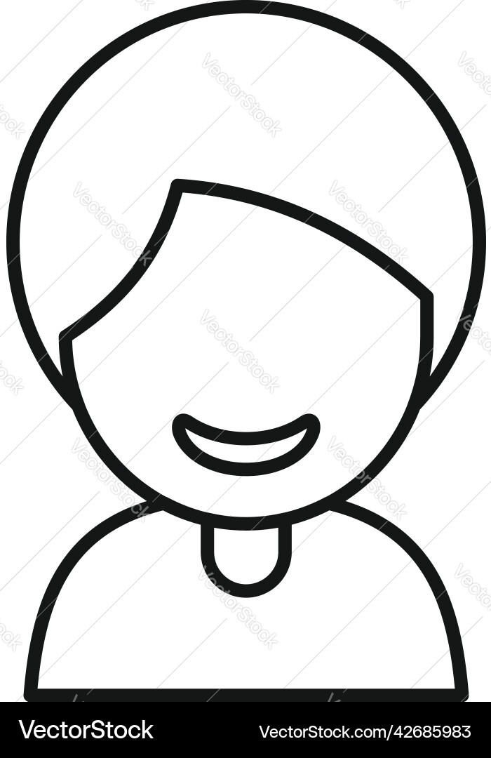 Smiling staff icon outline person group Royalty Free Vector