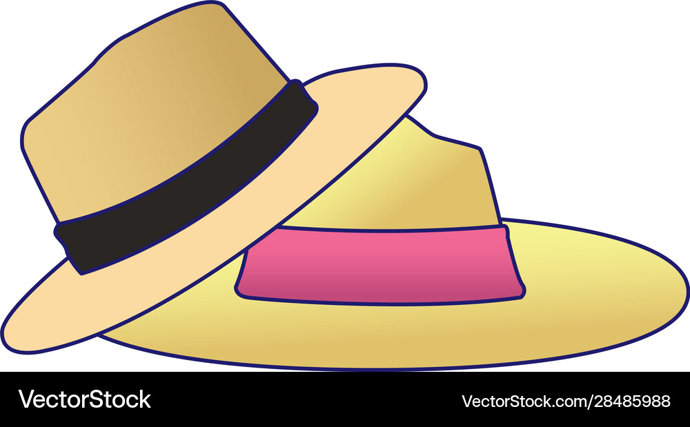 Beach hats icon flat and colorful design Vector Image