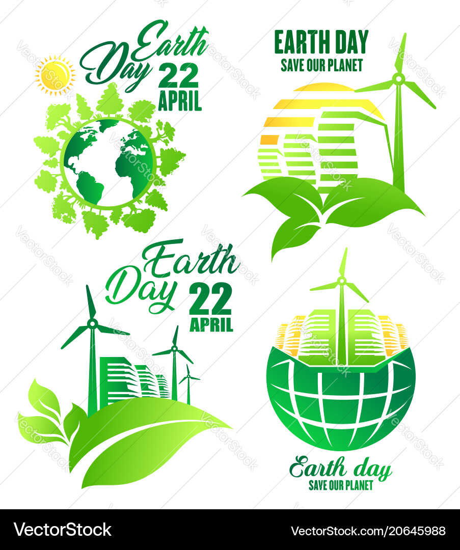 Earth day icon for ecology and environment design Vector Image