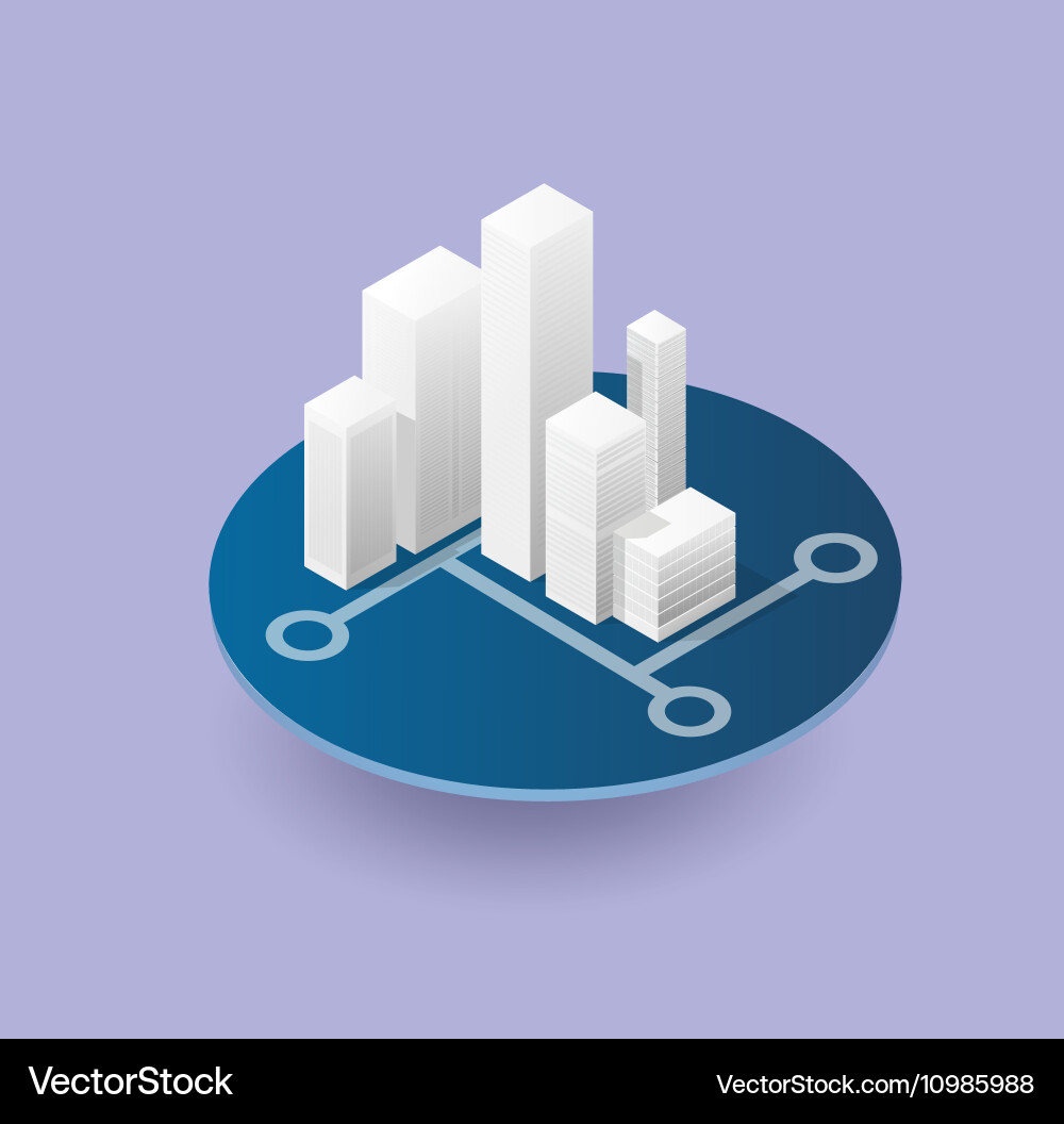 Isometric 3d city icons Royalty Free Vector Image