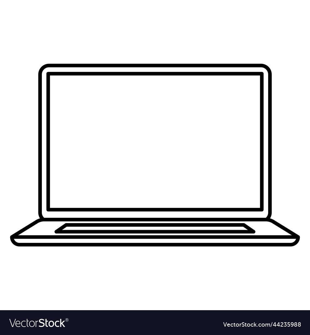 Laptop line icon isolated on white background Vector Image Laptop line icon isolated on white background Vector Image