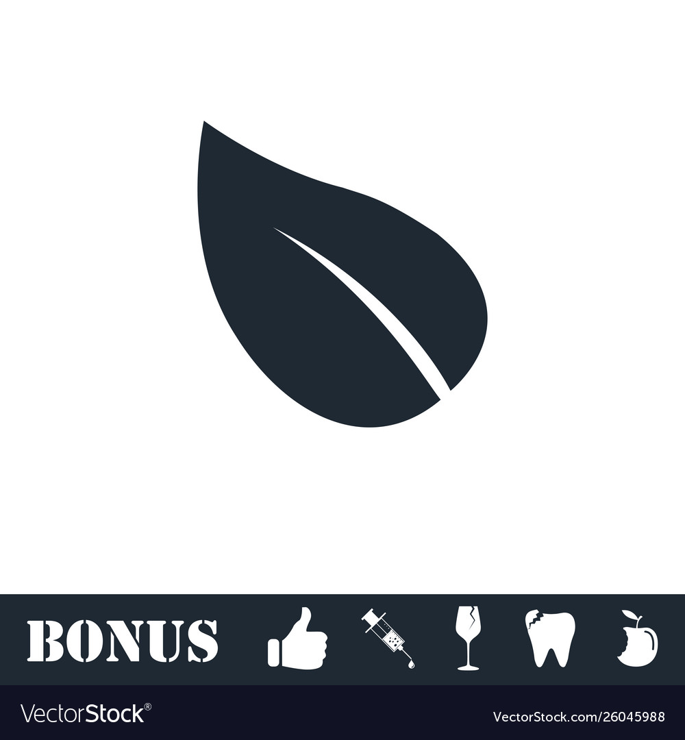 Leaf icon flat Royalty Free Vector Image - VectorStock
