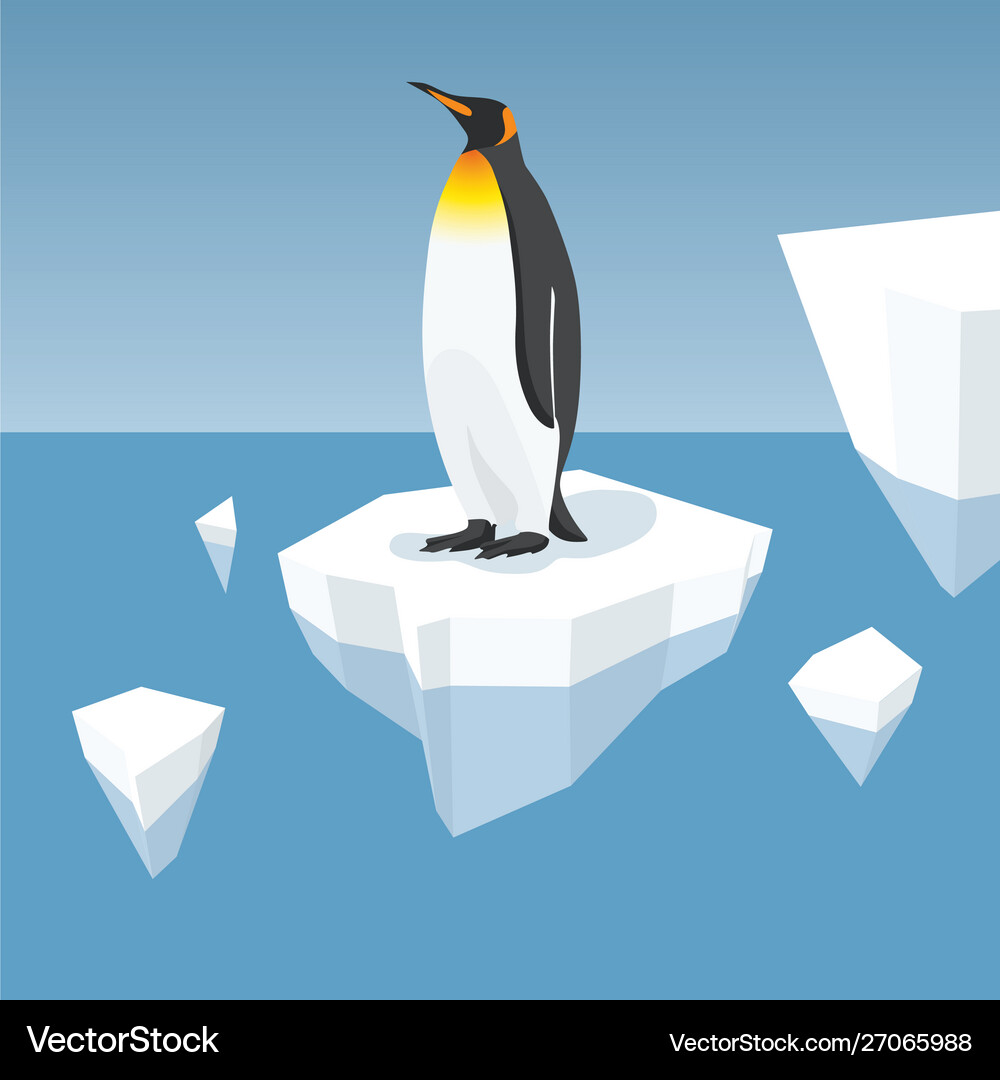 Penguin Iceberg Clipart Charming Penguin On Iceberg Illustration