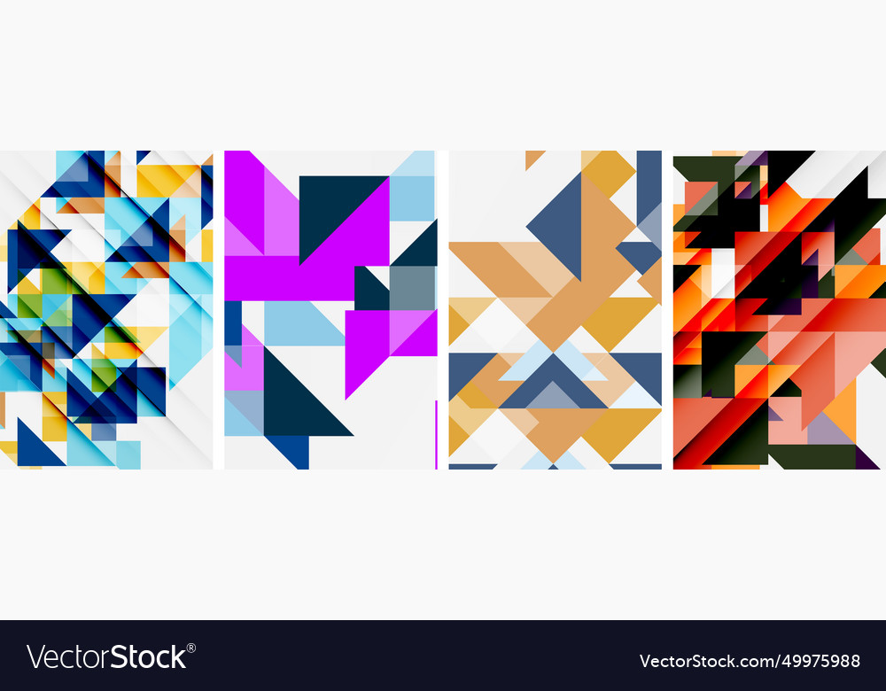 Set of abstract random triangle composition Vector Image