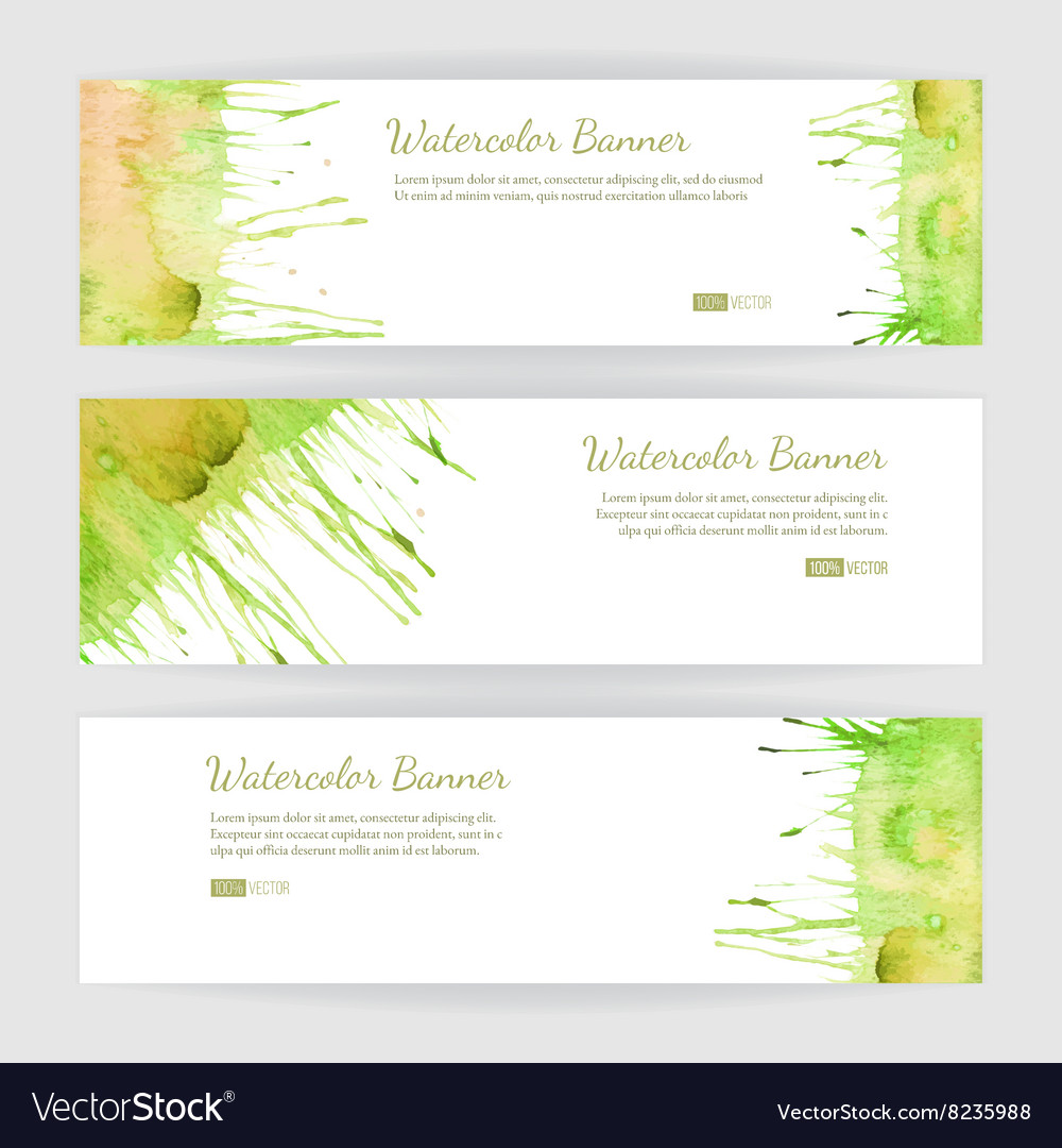 Set of watercolor banners Royalty Free Vector Image