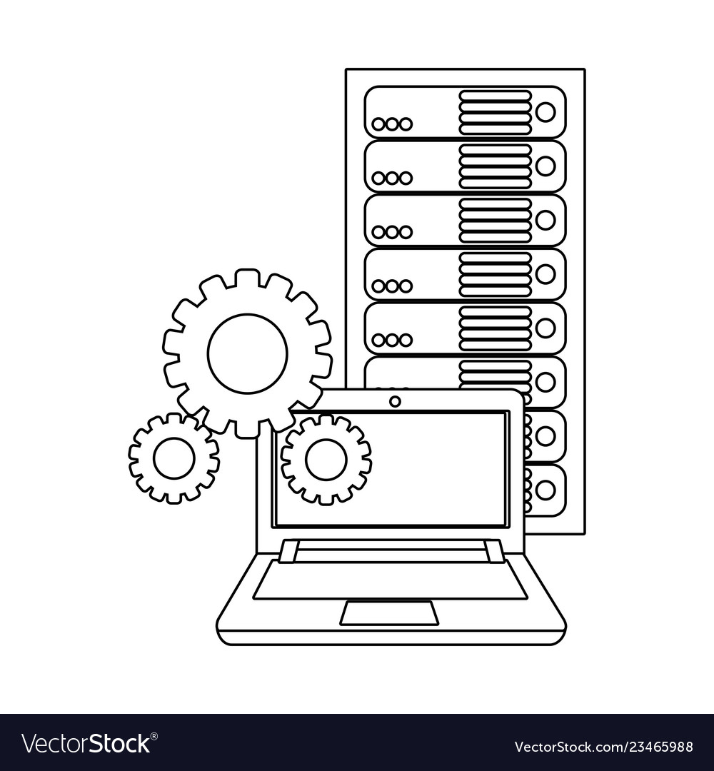 Technology computing support cartoon Royalty Free Vector