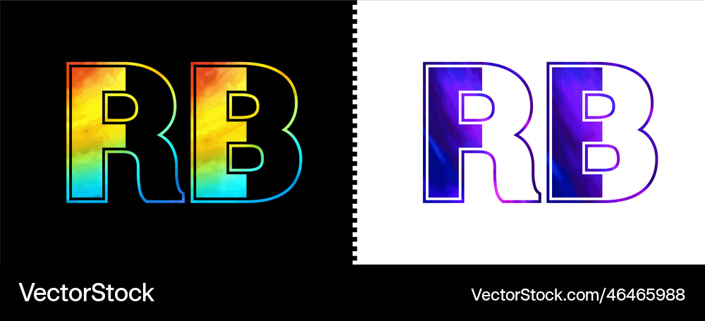 Unique rb letter logo icon template premium Vector Image